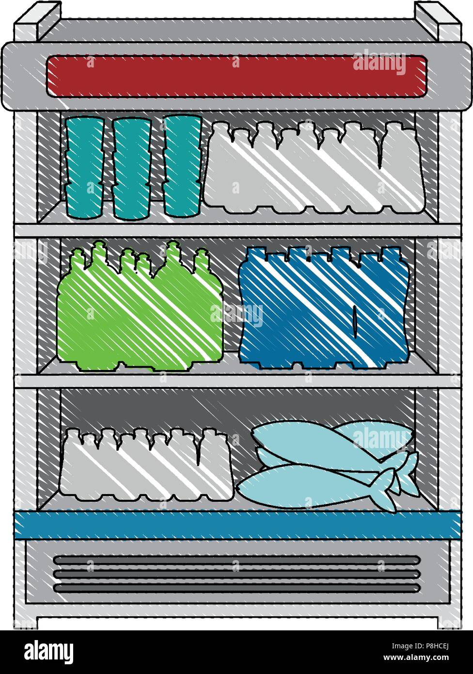 Freezer shelf market Stock Vector Images - Alamy