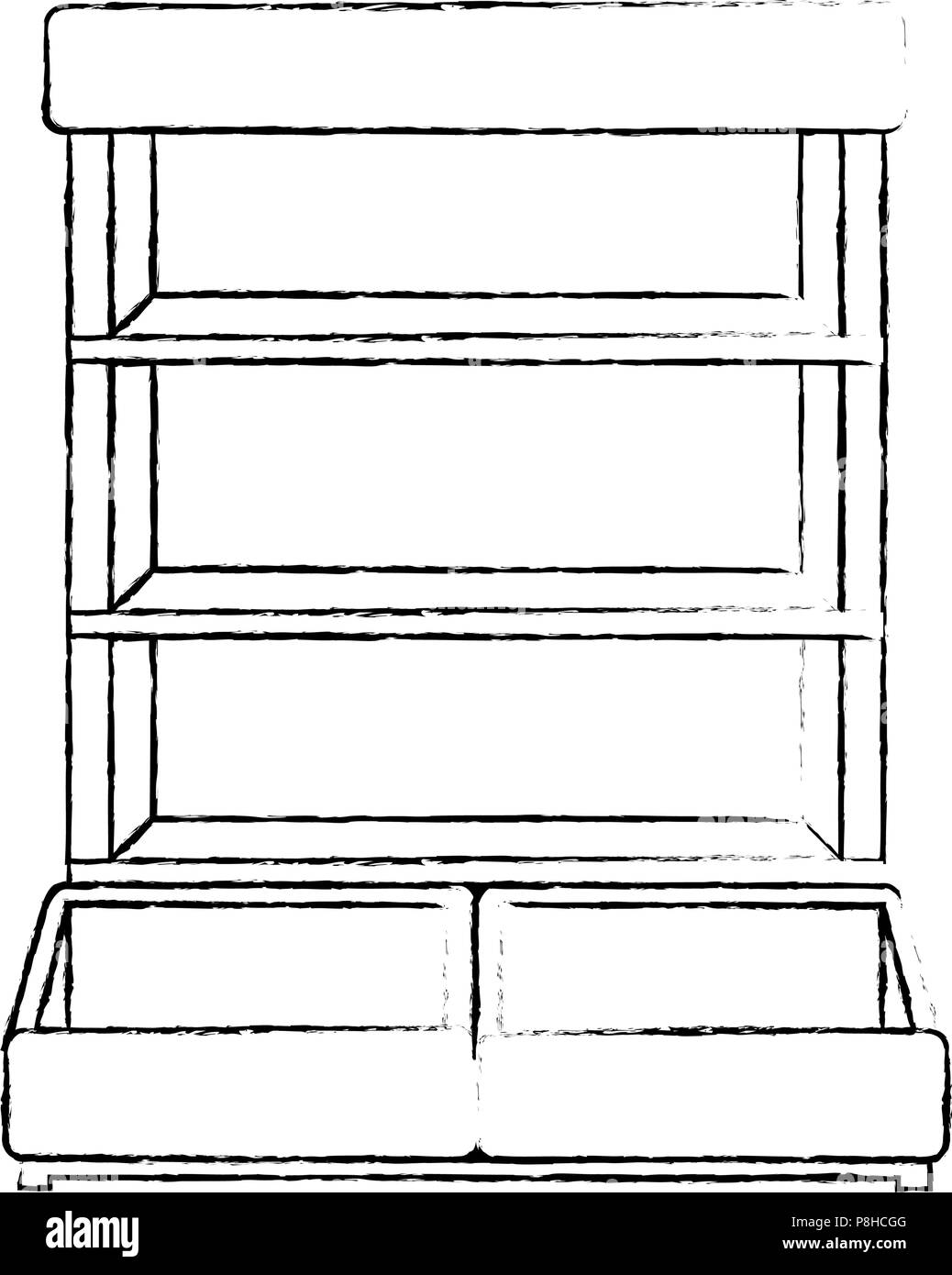 Supermarket Shelves Drawing