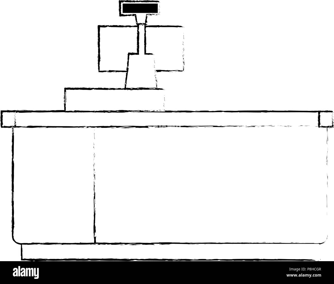 supermarket point of sale desk with computer Stock Vector Image & Art ...
