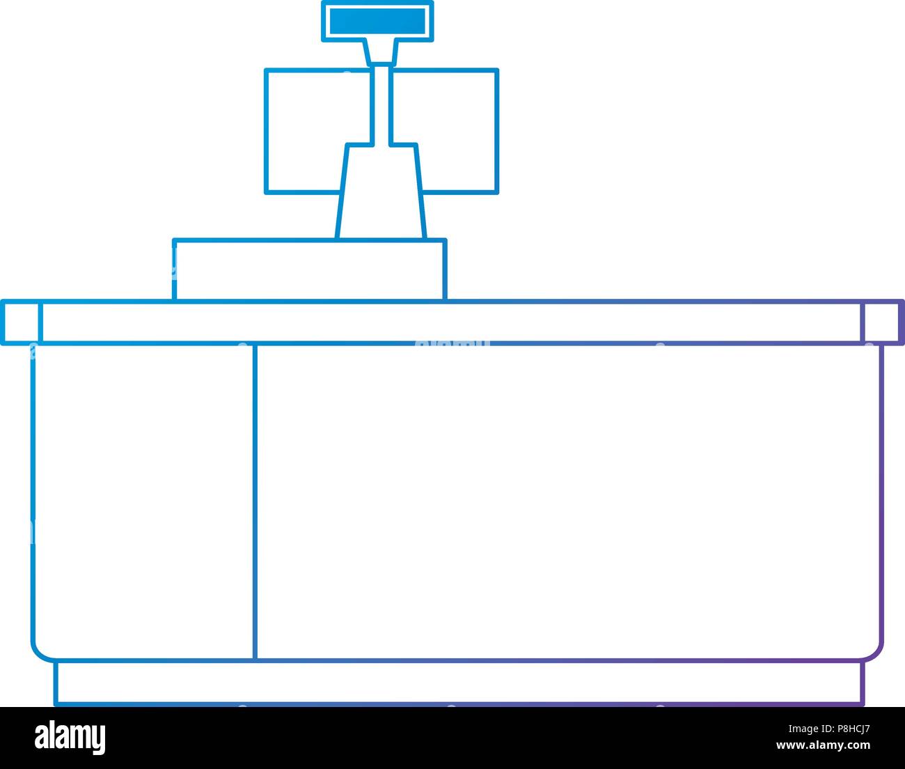supermarket point of sale desk with computer Stock Vector Image & Art ...