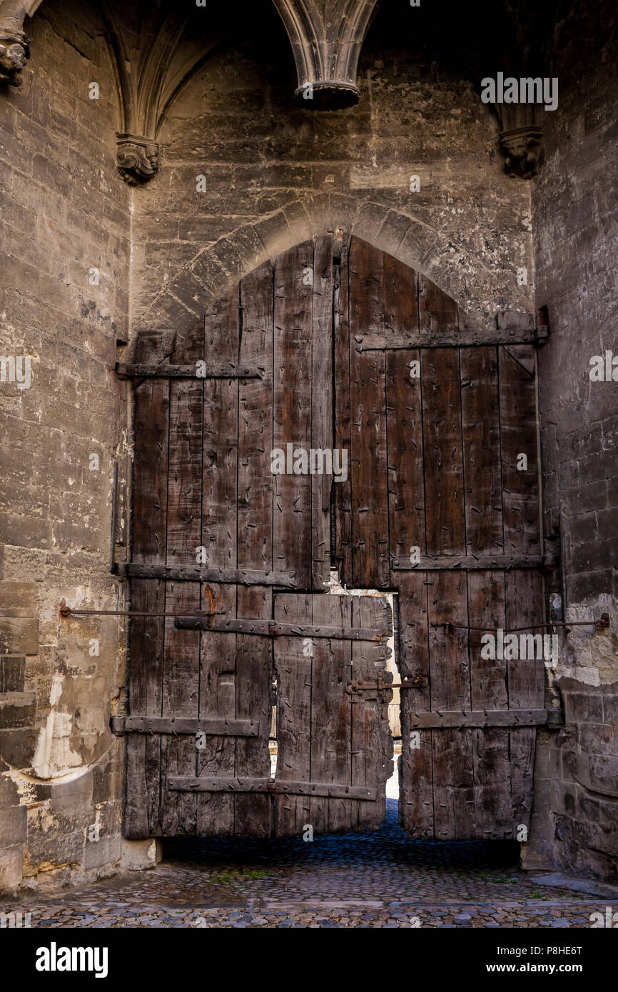 Antique wooden medieval door Stock Photo - Alamy