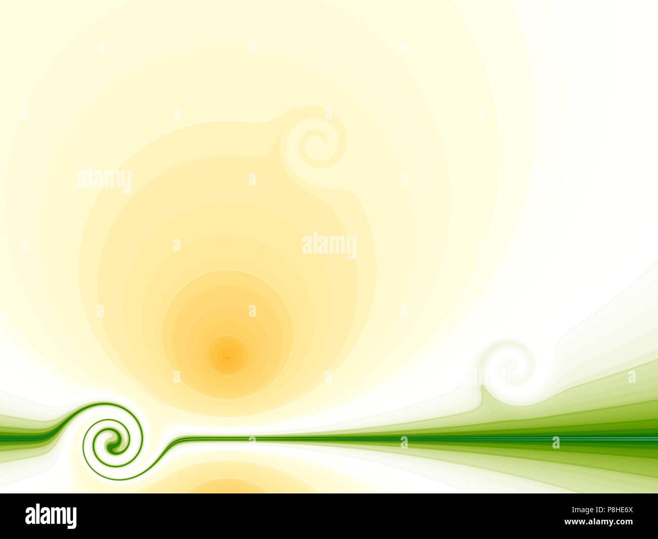 Yellow background with stylized sun Stock Photo - Alamy