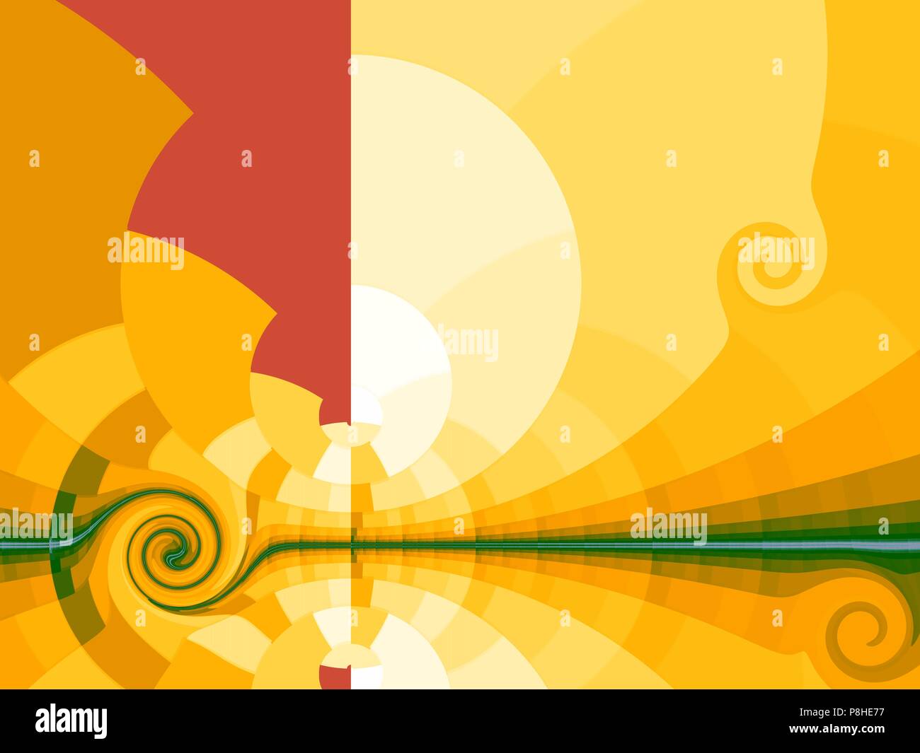 Yellow background with stylized sun Stock Photo - Alamy
