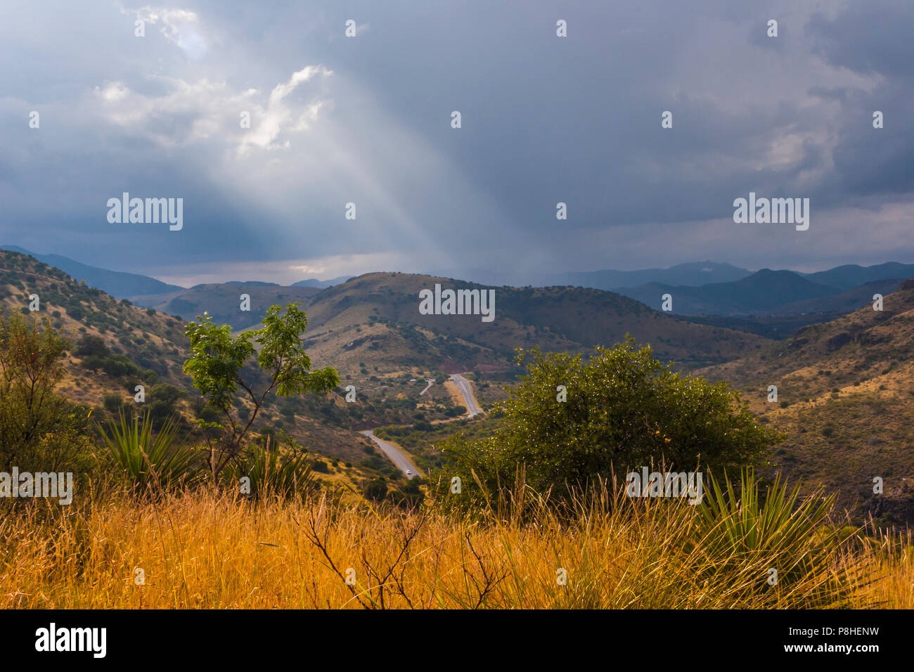 Davis Mountains Scenic Loop Drive just before a thunder storm in the ...