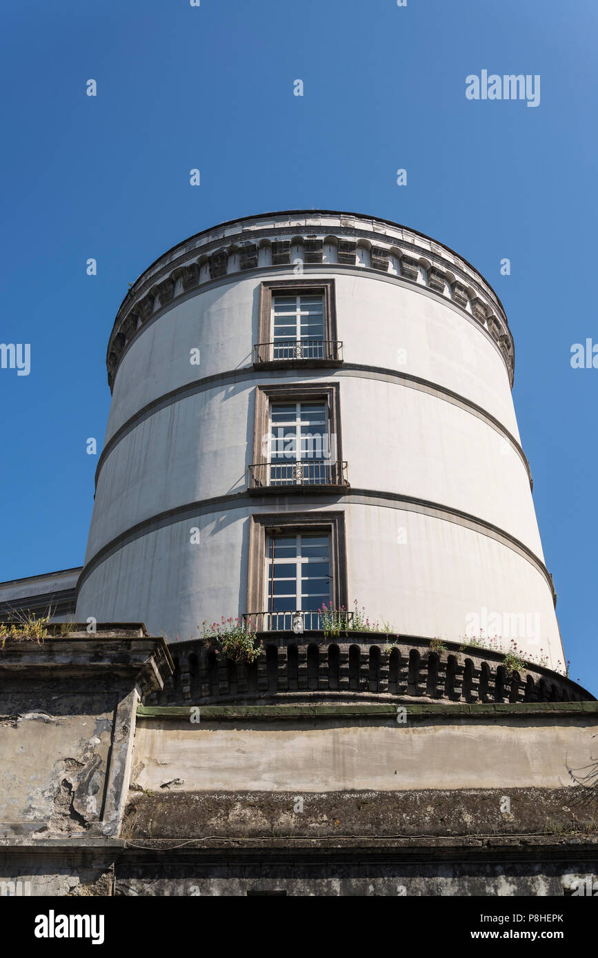 Round tower building, Naples, Italy Stock Photo - Alamy