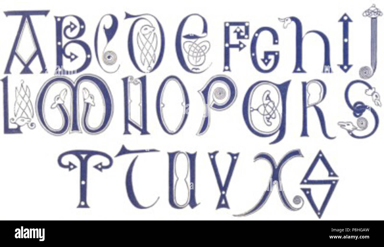 8th and 9th Centuries. Anglo-Saxon. Alphabet Stock Photo - Alamy