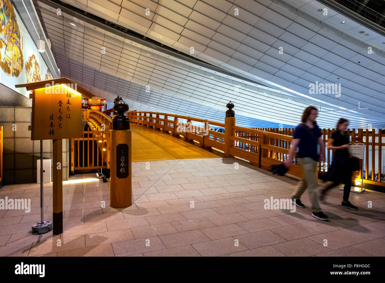 TOKYO, JAPAN - APRIL 19 2018: Nihonbashi bridge is a half size ...