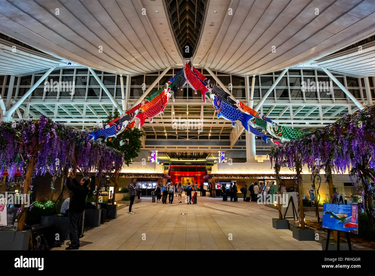 TOKYO, JAPAN - APRIL 19 2018: Koinobori carp-shaped windsocks ...