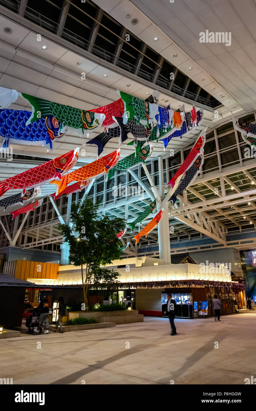 TOKYO, JAPAN - APRIL 19 2018: Koinobori carp-shaped windsocks ...