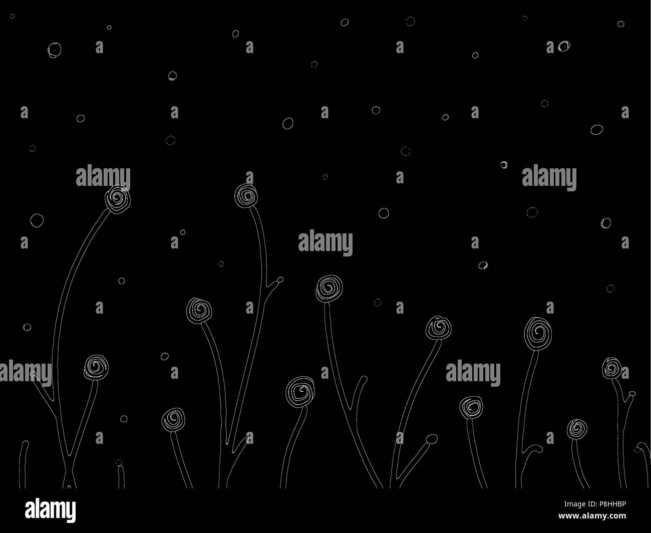 Cartoon background in blue color Black and White Stock Photos & Images ...