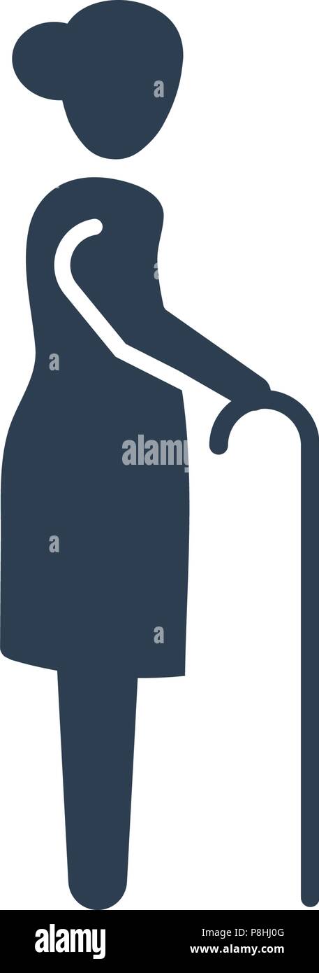 Old woman icon Stock Vector Images - Alamy