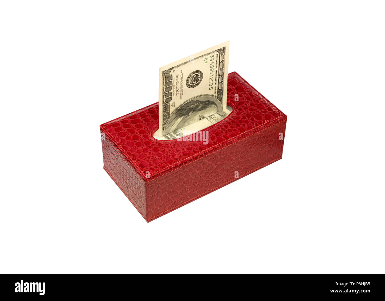 American money in a red box Stock Photo - Alamy