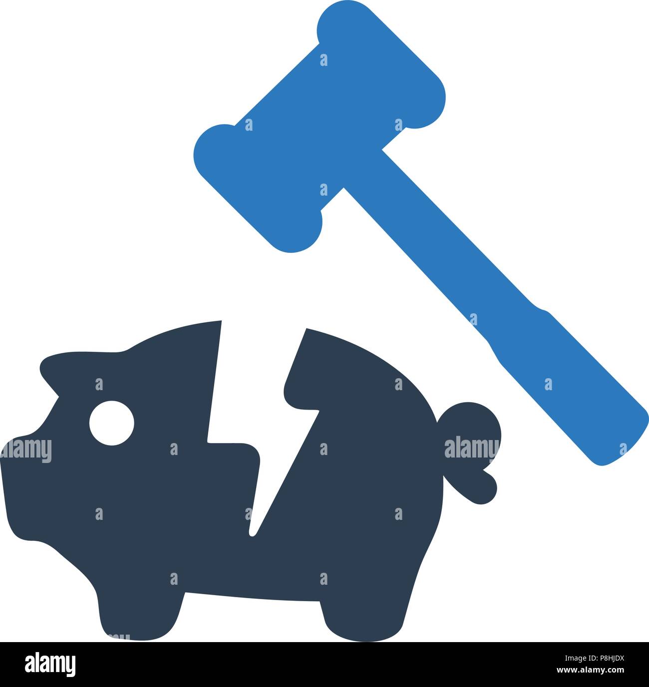 Cracked bank Stock Vector Images - Alamy