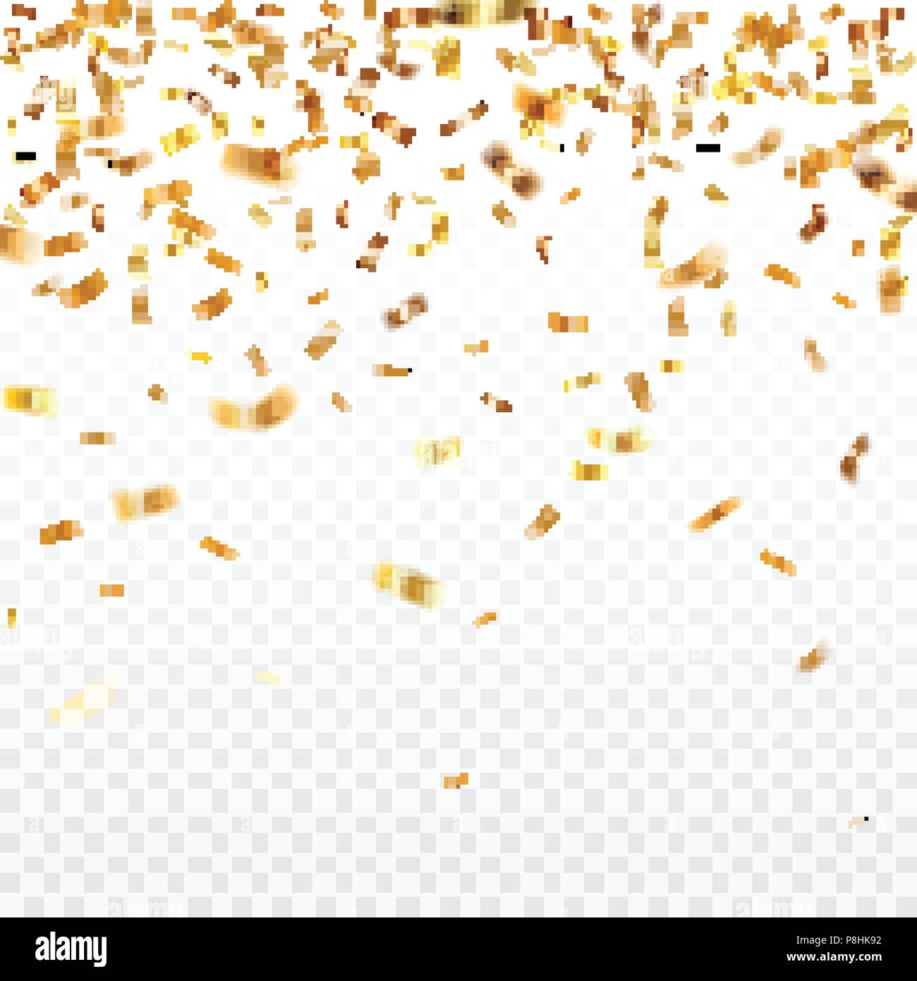 Stock vector illustration gold confetti isolated on a transparent background. EPS 10 Stock ...