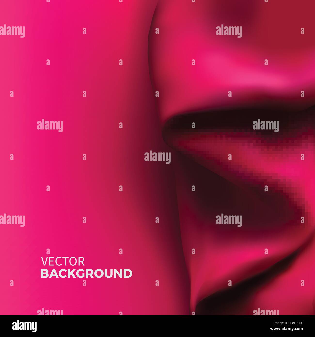 Stock Vector Illustration Pink Silk Fabric Satin Texture Fabric Silk