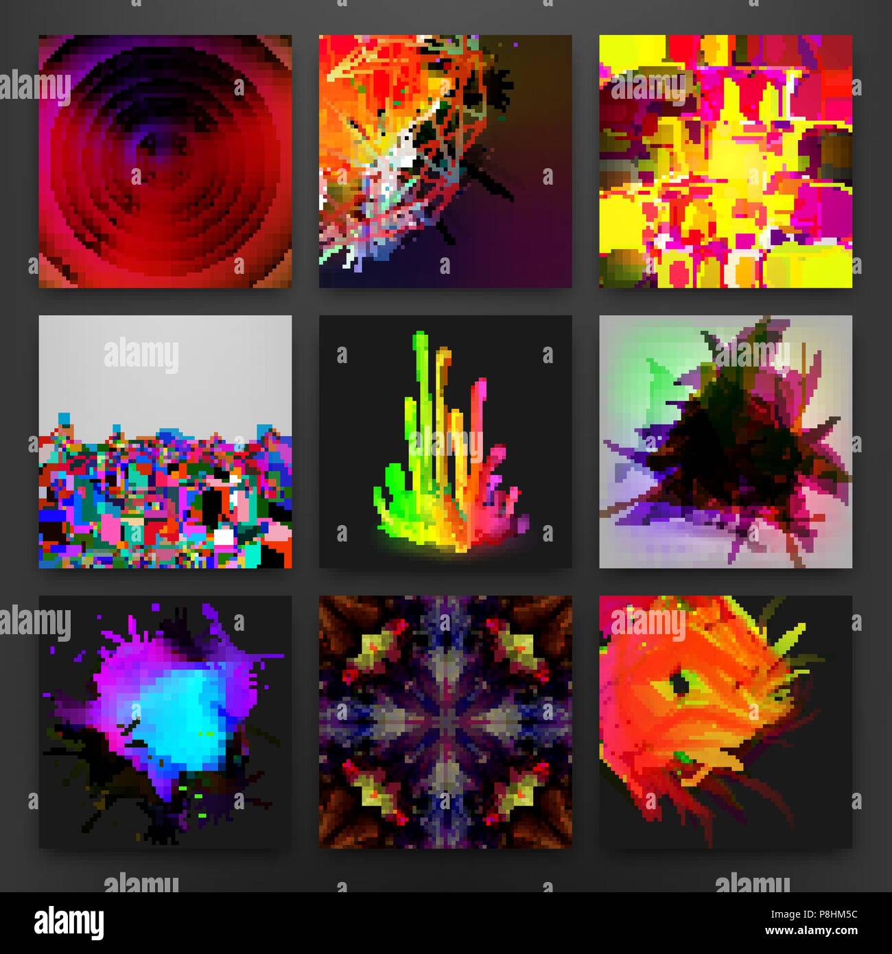 Stock vector illustration set of abstractions. Applicable for posters ...