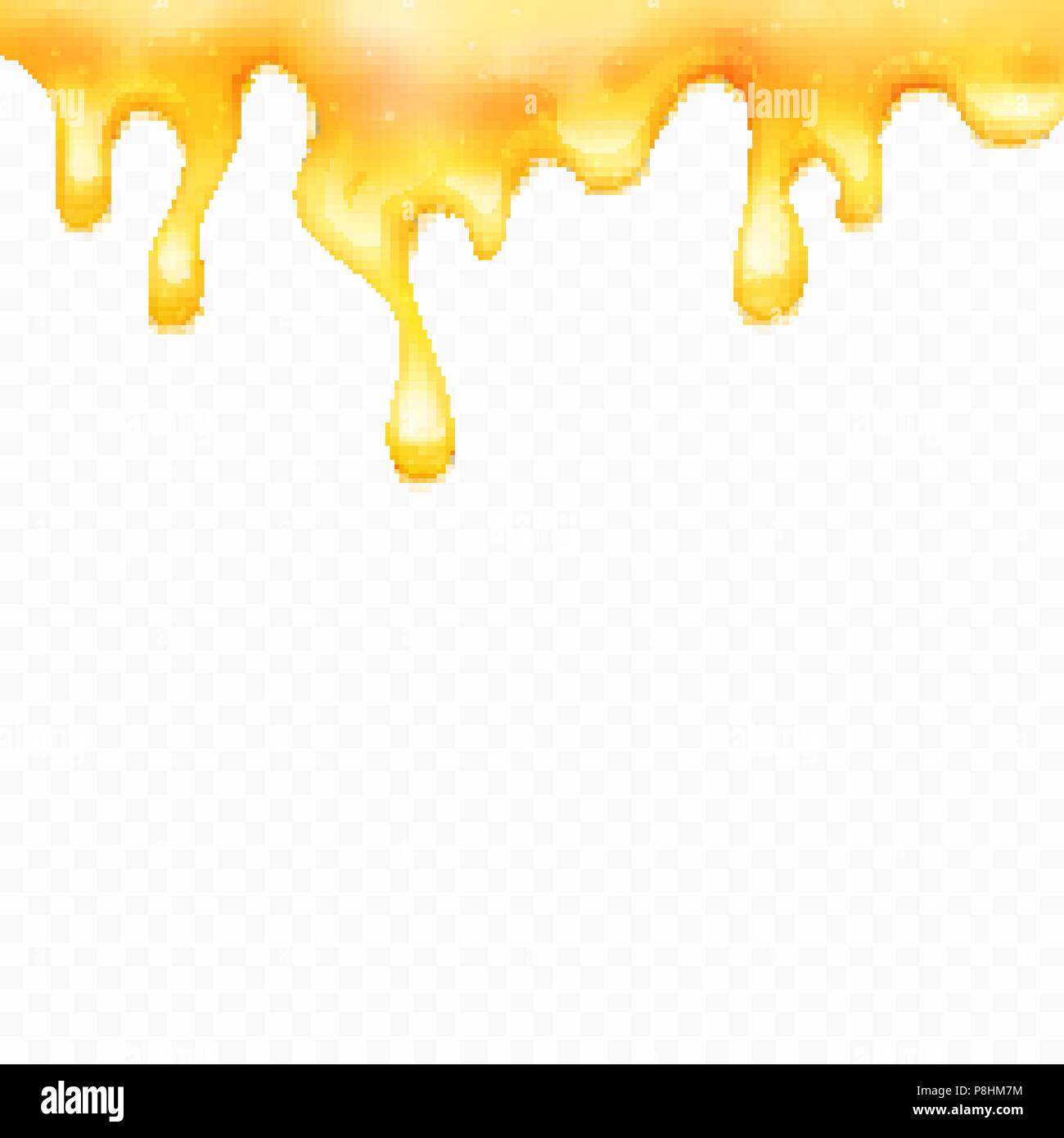 Stock vector illustration flowing down honey isolated on a transparent ...