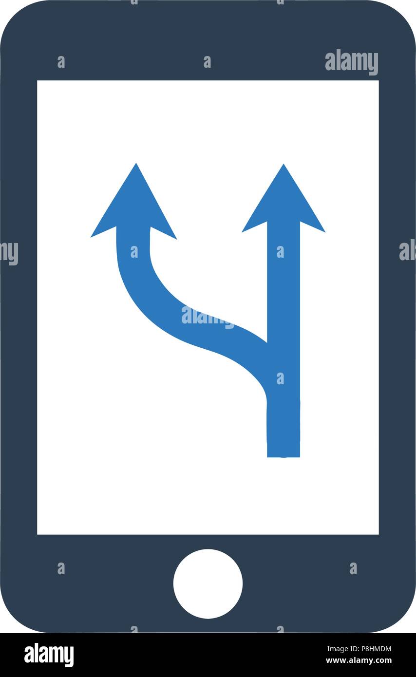 Mobile Map Direction Icon Stock Vector Image & Art - Alamy