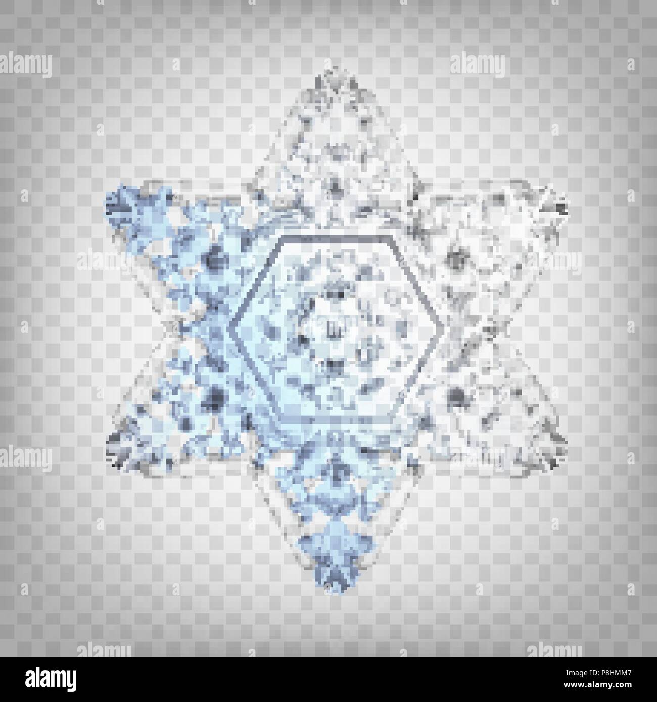 Stock vector illustration realistic snowflake isolated on a transparent ...