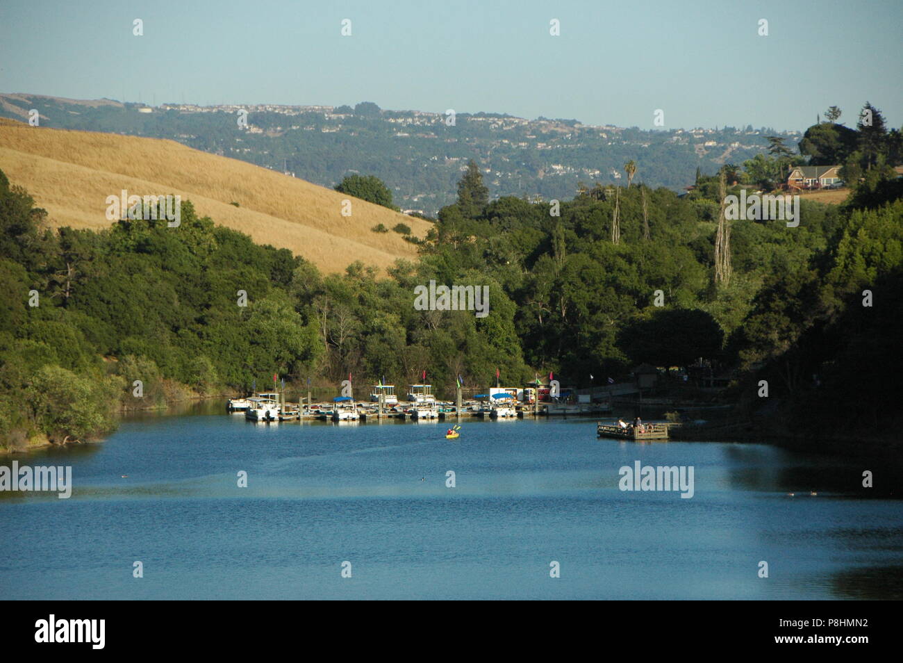 Park lake landscape boats kayaks hillside lake chabot castro valley ...