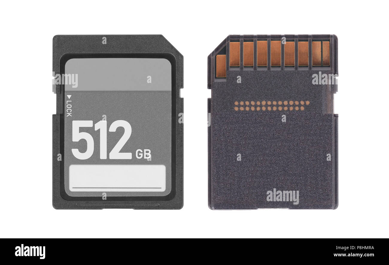 SD Memory card isolated on white background - 512 Gigabyte Stock Photo ...