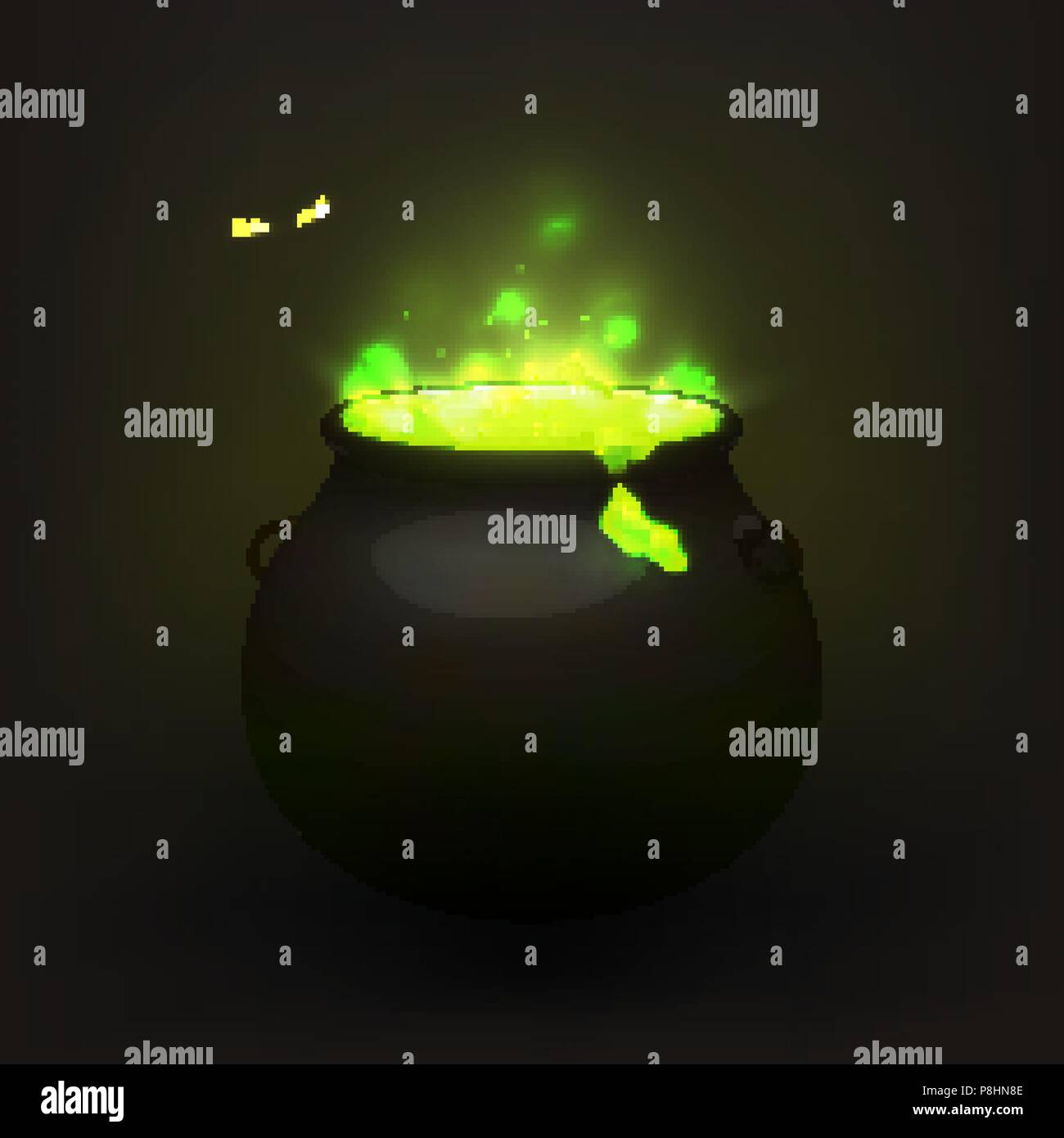 Stock vector illustration witches cauldron isolated on a transparent ...