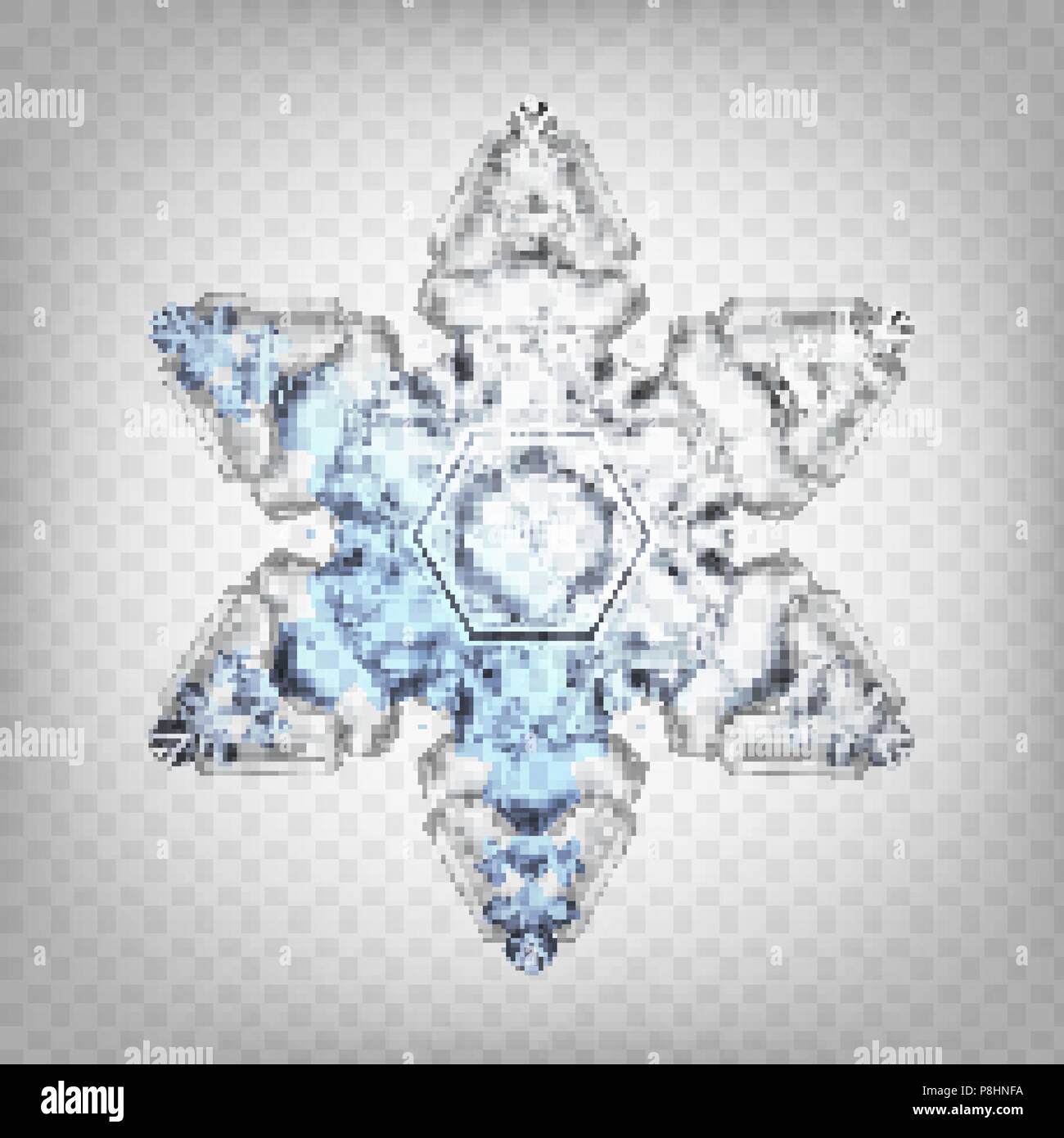Stock vector illustration realistic snowflake. Isolated on a ...