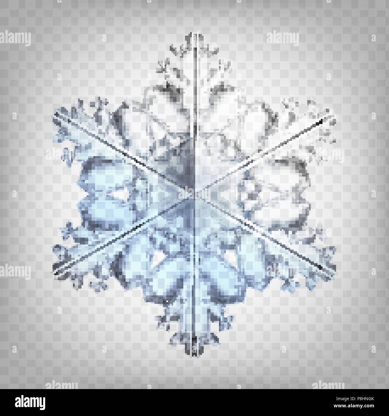 Realistic Snowflake With Transparent Background