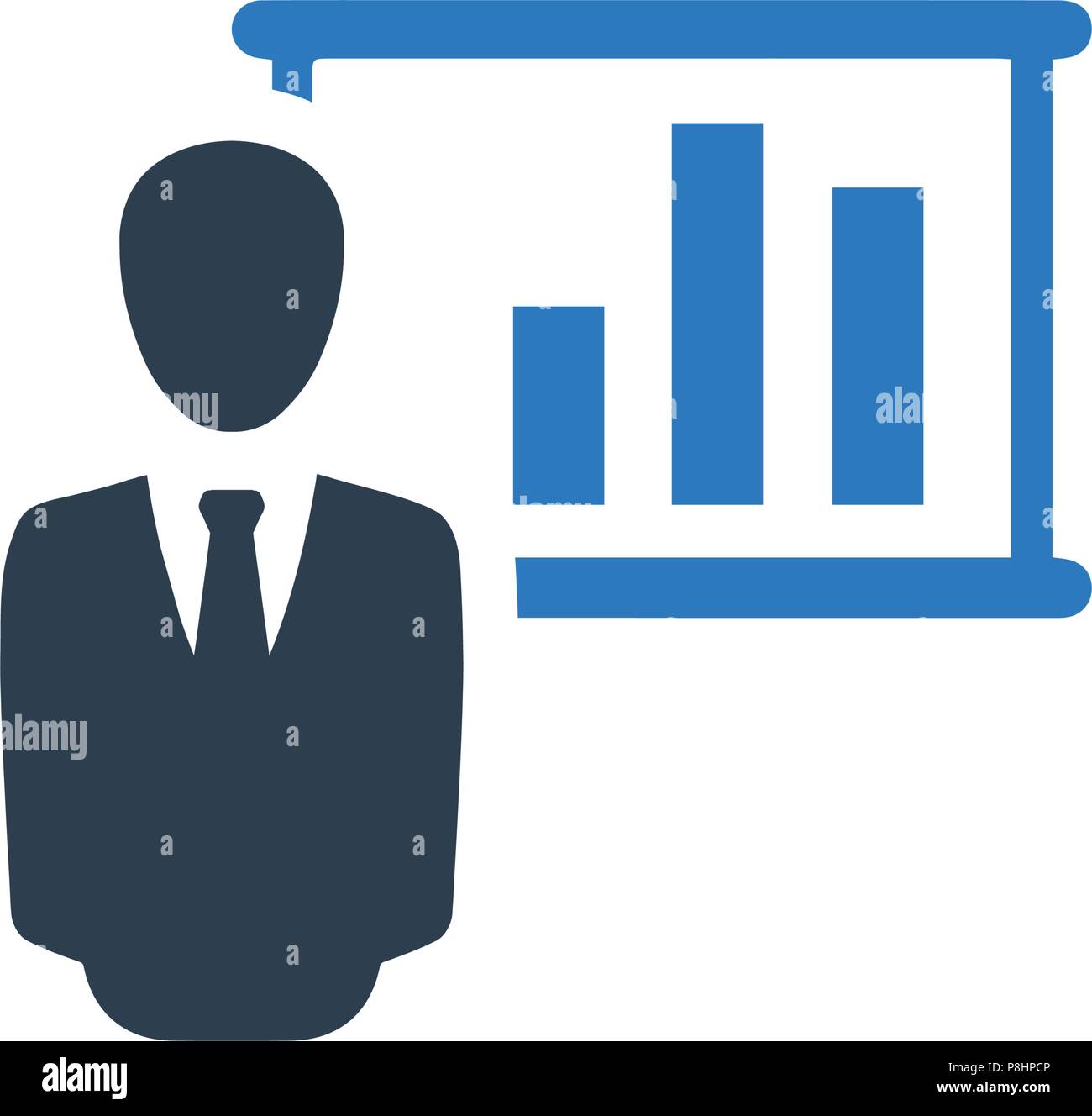 Presenting Statistics Report Icon Stock Vector Image & Art - Alamy