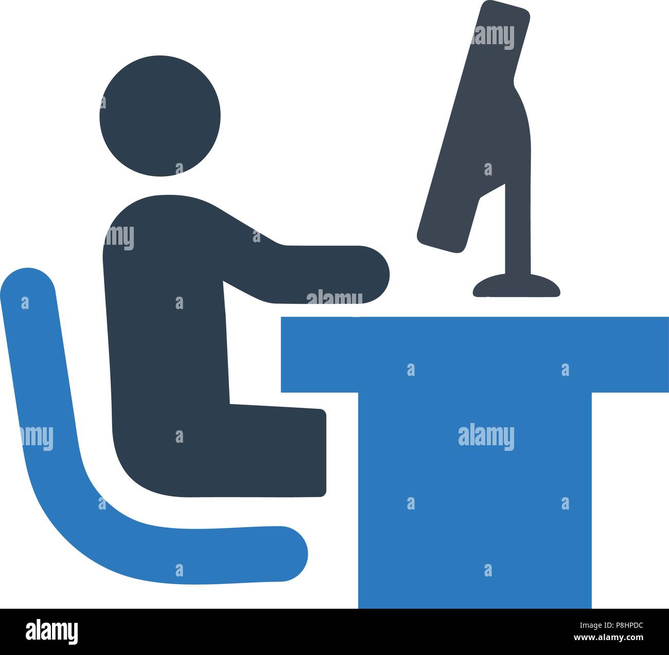 Computer Working Icon Stock Vector Image & Art - Alamy