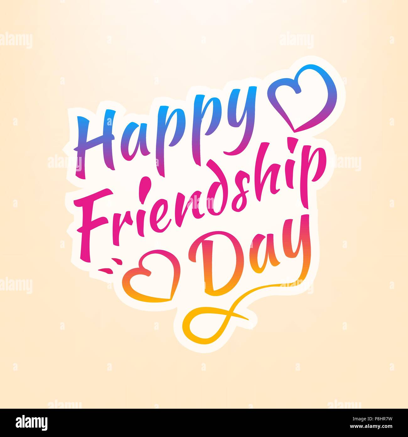 Stock vector illustration Happy Friendship Day. Calligraphic ...