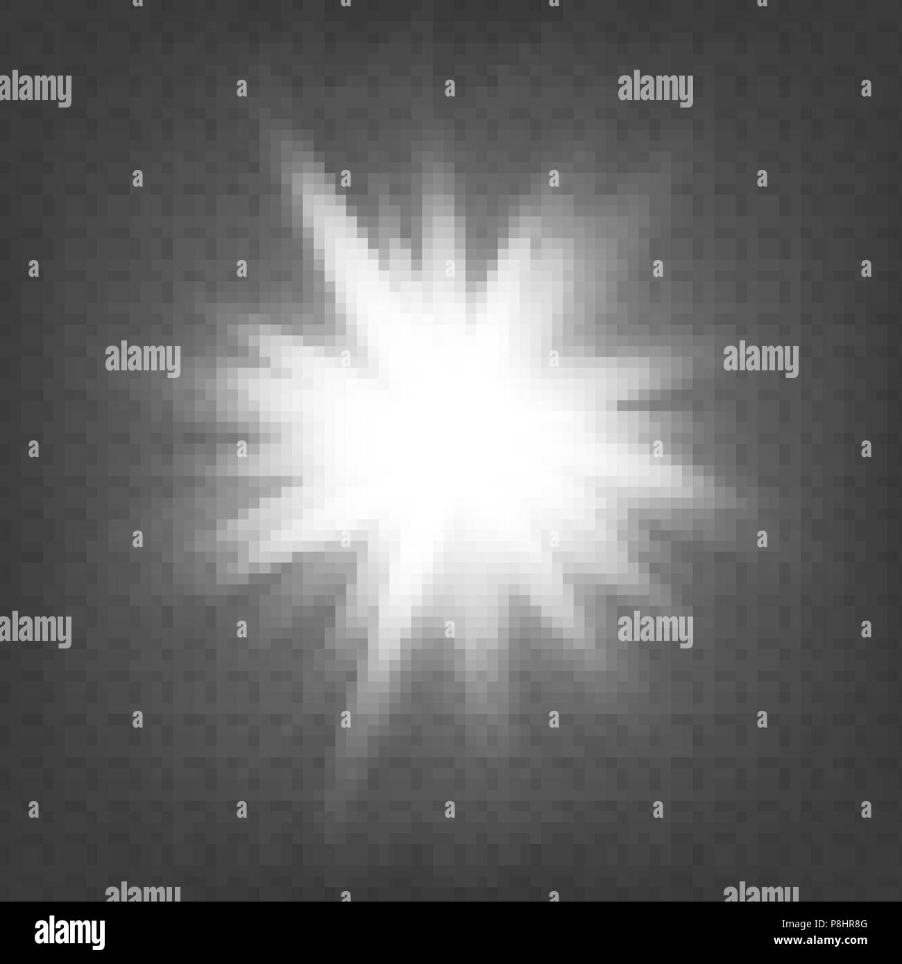 Vector illustration white explosion on a transparent background. A ...