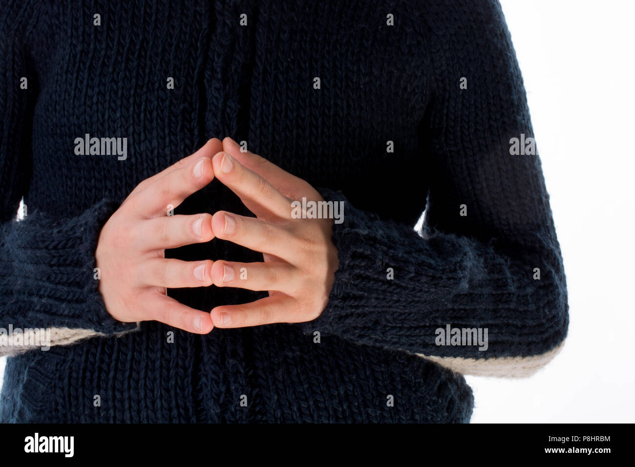 Hand making a gesture on a white background Stock Photo - Alamy