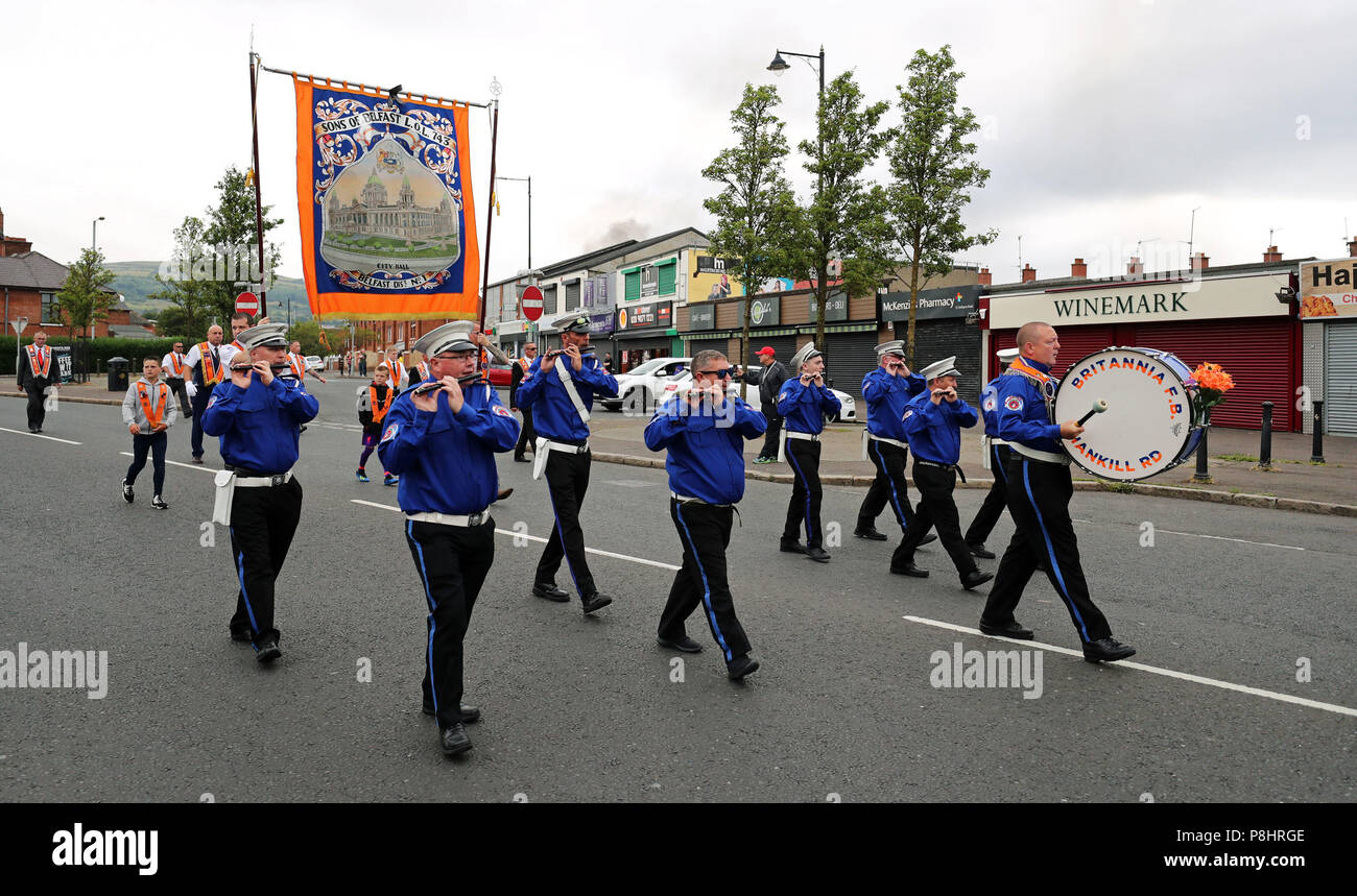 An Orange Order parade in the Ardoyne area of Belfast, as part of the ...
