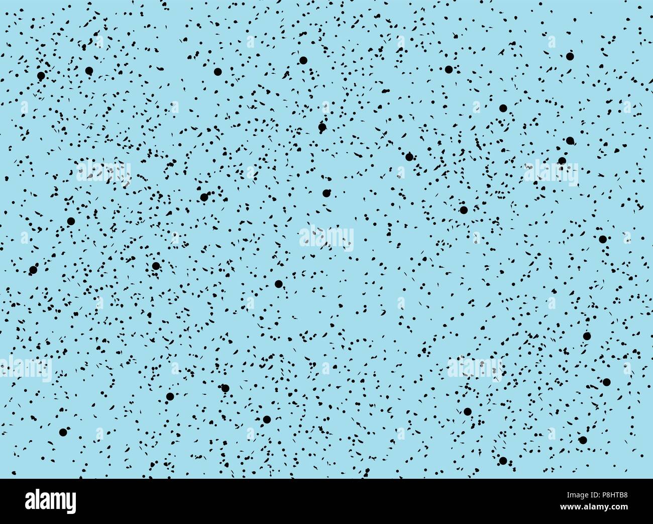 Abstract black speckled on blue background. Rough texture. Vector ...