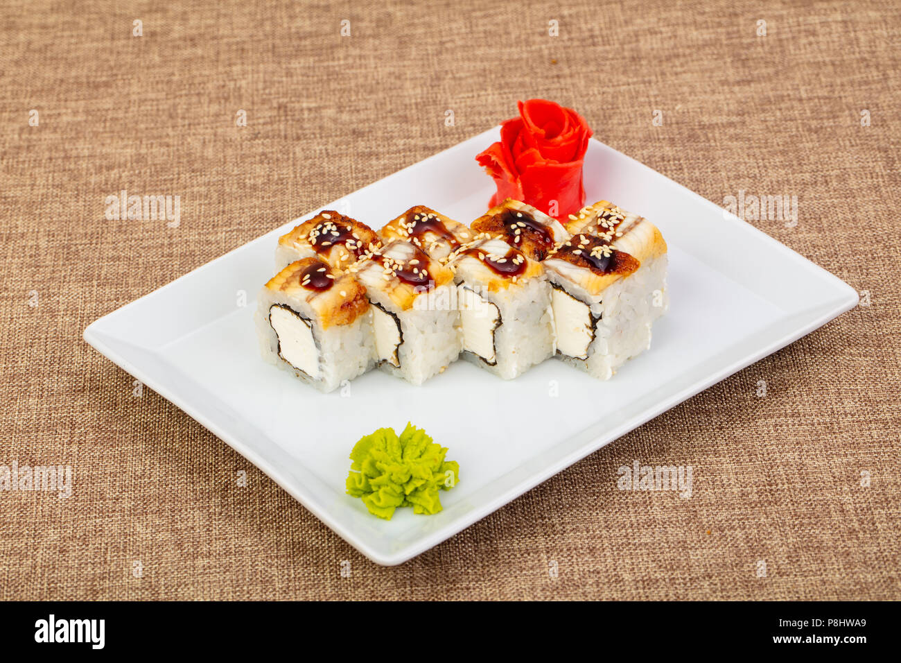 Japanese traditional cold eel roll Stock Photo - Alamy