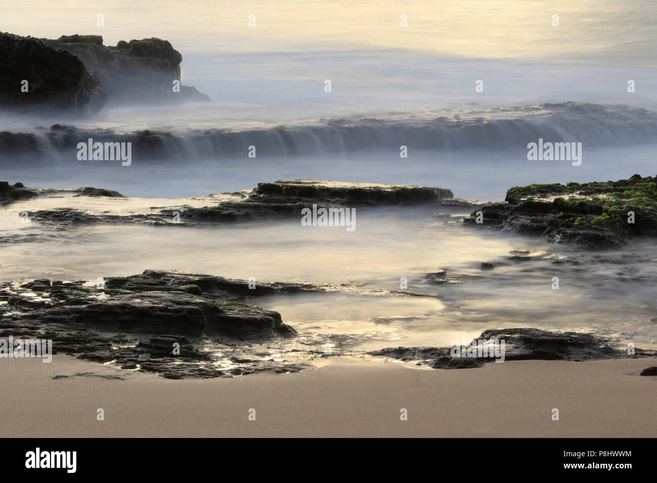 Ocean waves and rocks at Halona Cove. Halona Cove, Oahu Island, Hawaii ...