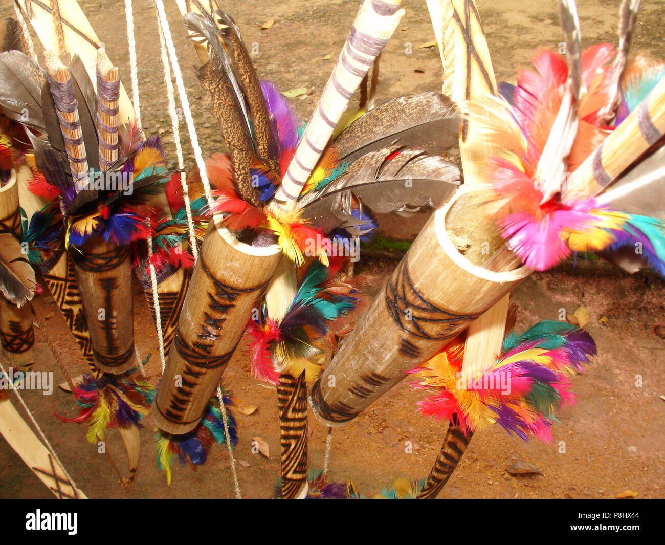 Crafts, bows, arrows, Village Indigenous Good Hope, Aracruz, Santa Cruz ...
