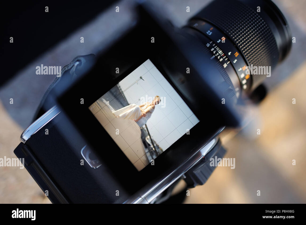 Shooting a wedding with a vintage oldschool camera Stock Photo - Alamy