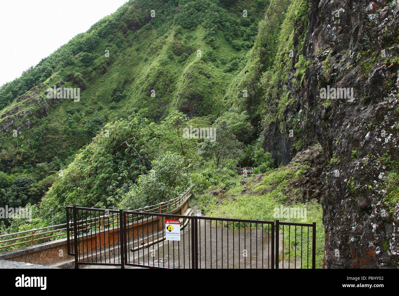 Pali Road. A very small section of the historical road as viewed at Nu ...