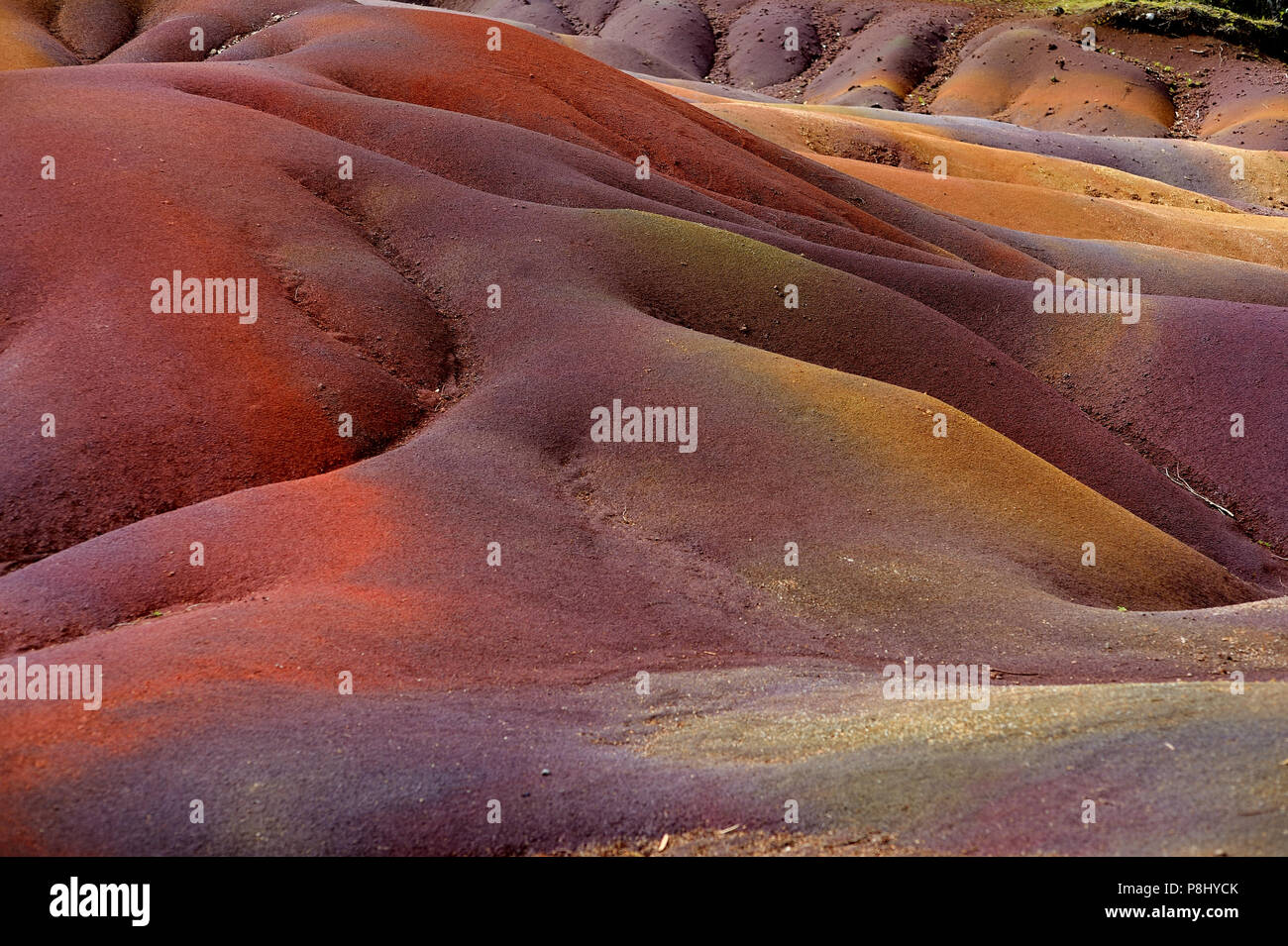 Chamarel seven coloured earths on Mauritius island Stock Photo - Alamy