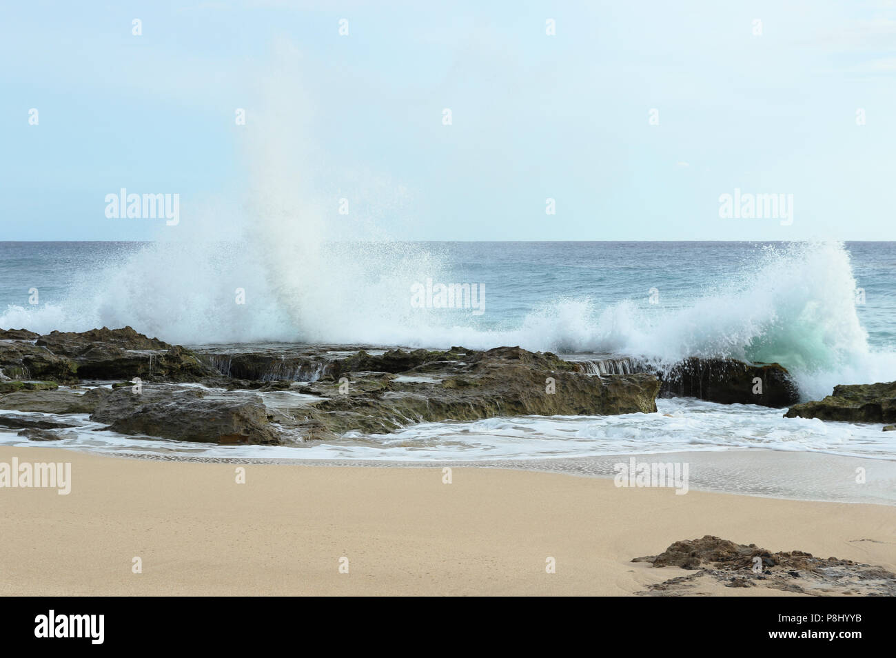 Beach scene at Keawaula Beach, north of Makaha. Keawaula Beach, Kaena ...