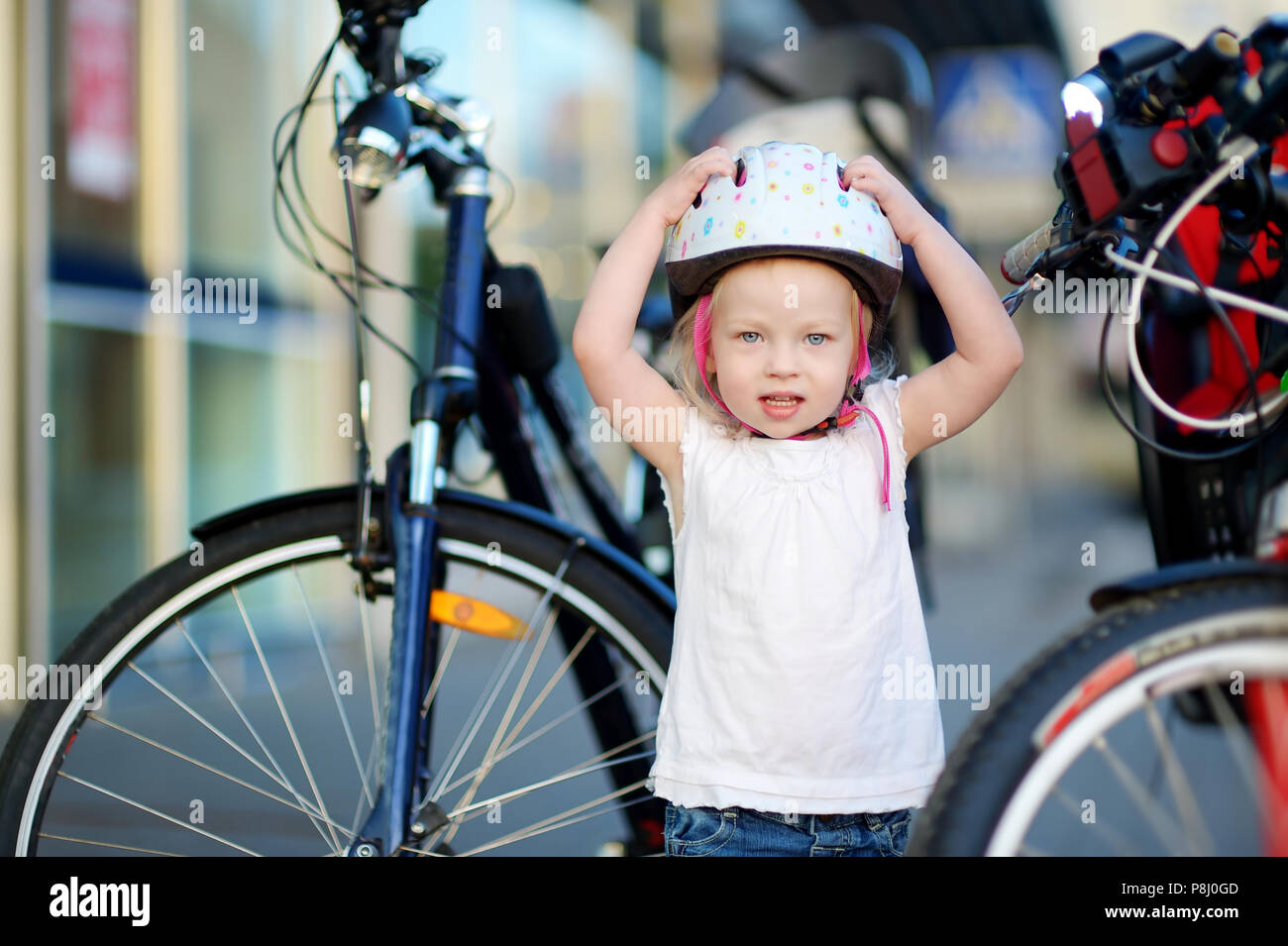 Kid ready for bike ride hi-res stock photography and images - Alamy