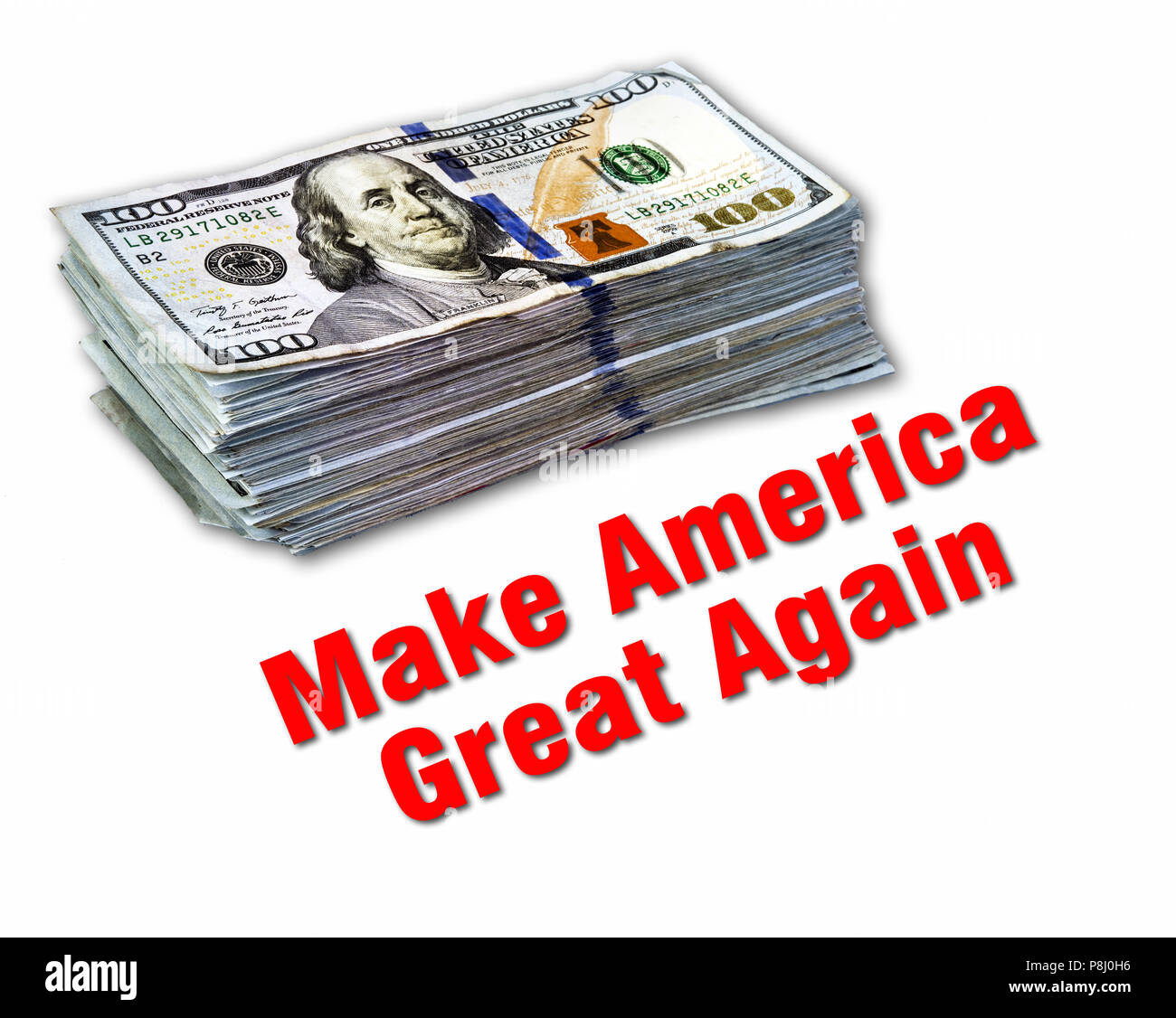 Make America Great Again with hundred dollar bills Stock Photo - Alamy