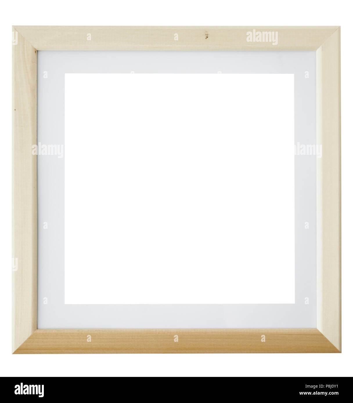 Square wooden picture frame isolated on white background. Include ...