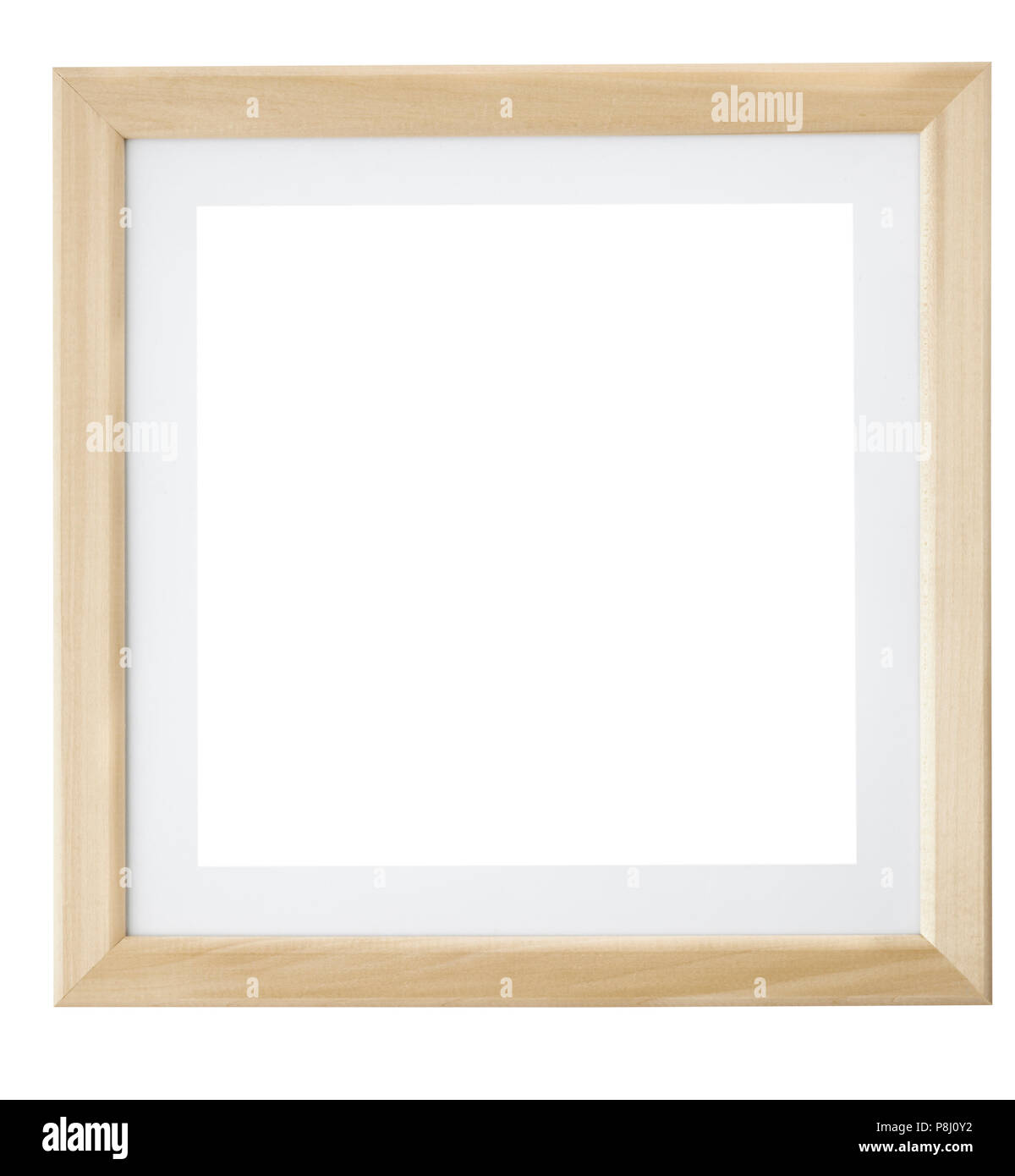 Square wooden photo frame isolated on white background. Include ...