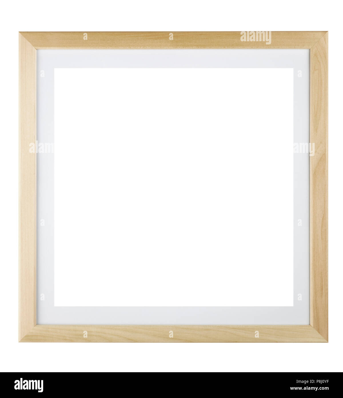Wooden square picture frame isolated on white background. Include ...