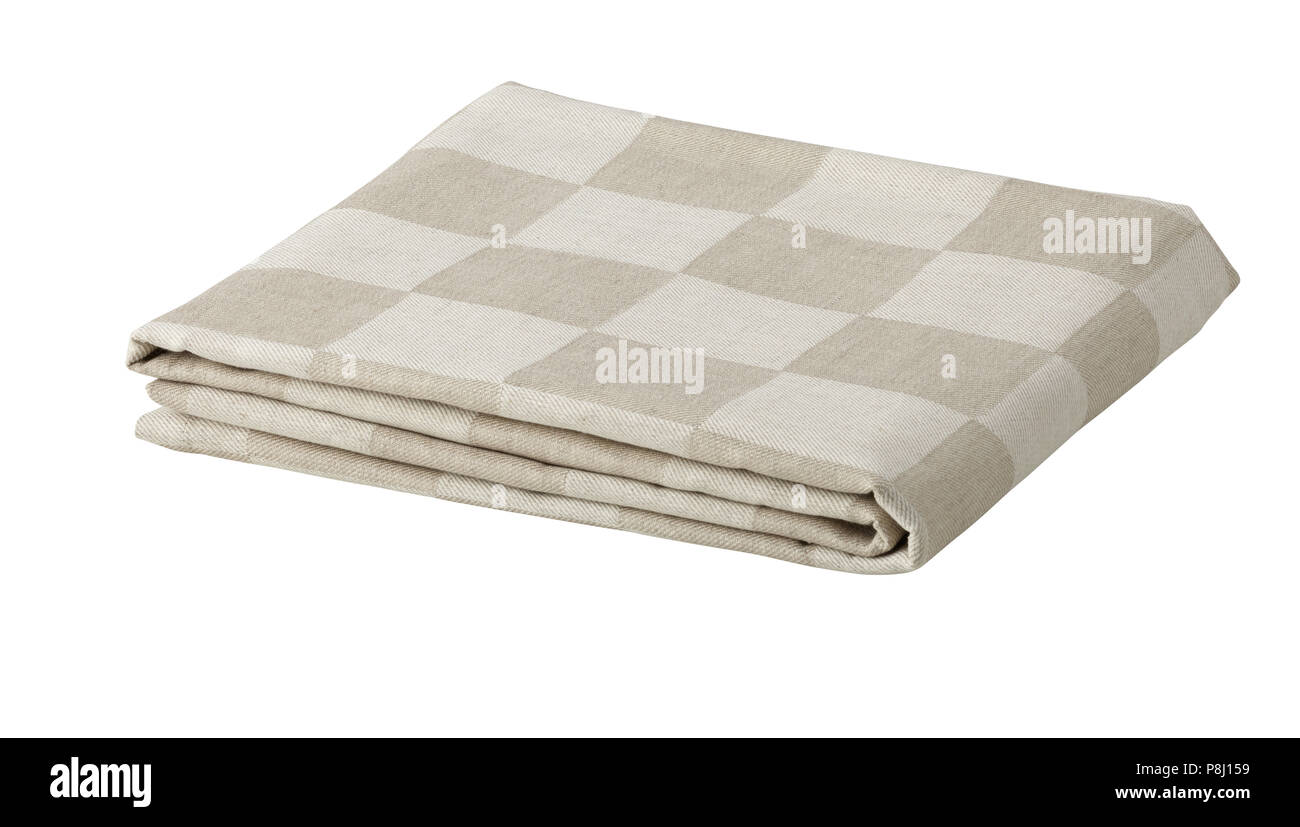 Folded tablecloth isolated on white background. Include clipping path ...