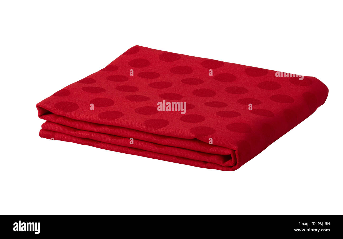 Folded tablecloth isolated on white background. Include clipping path ...