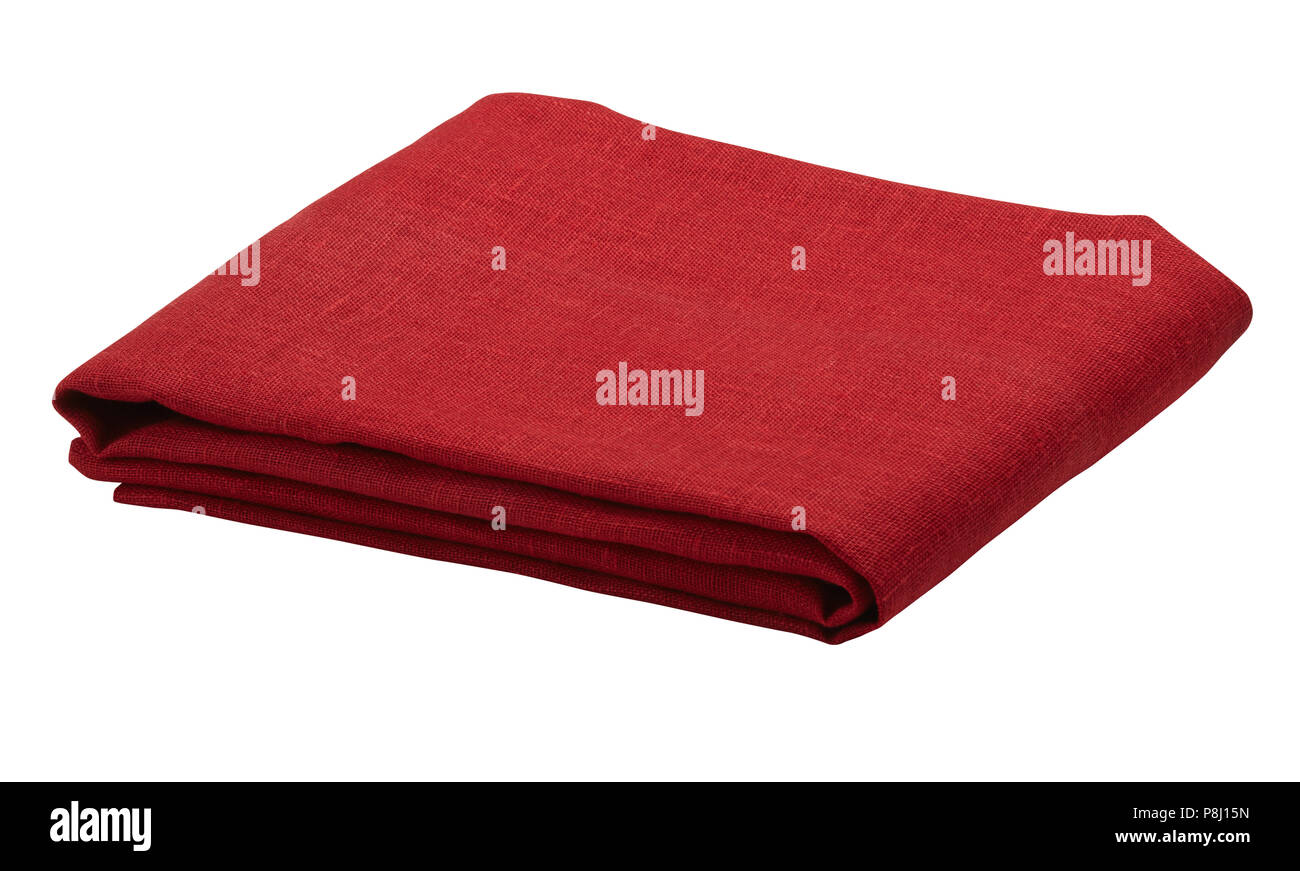 Folded tablecloth isolated on white background. Include clipping path ...